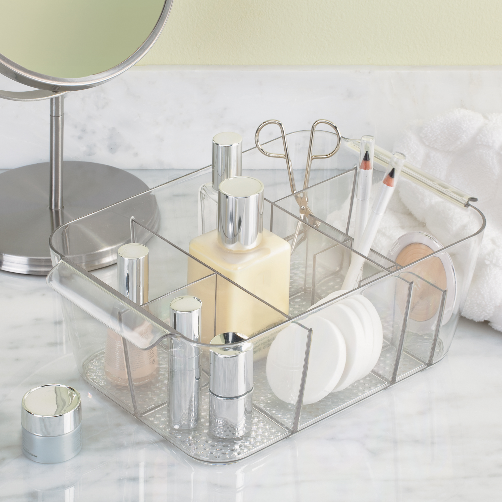 Inter Design Clear Clarity Divided Cosmetic Bin