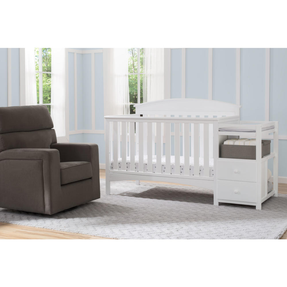 Delta Children Abby Convertible Crib N Changer, Bianca