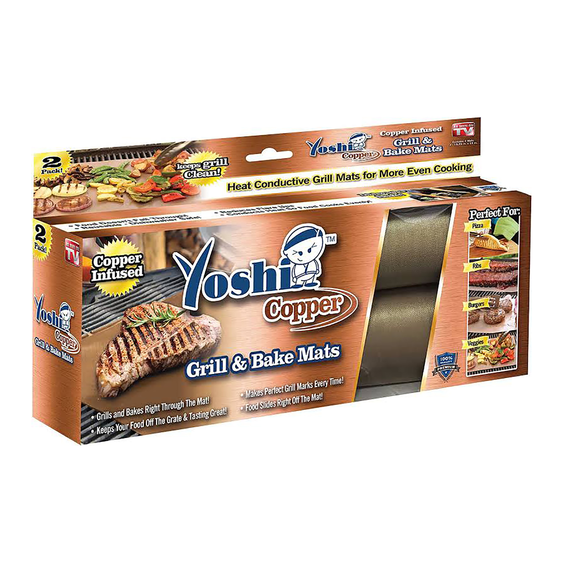 As Seen On TV 2-Pack Yoshi Copper Grill & Bake Mats