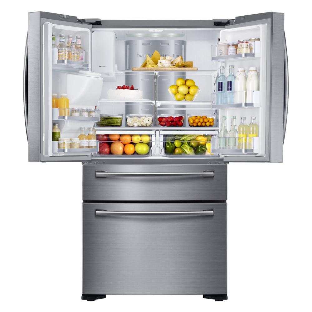 Samsung RF22NPEDBSR/AA 22 cu. ft. Four-Door French Door Refrigerator w ...