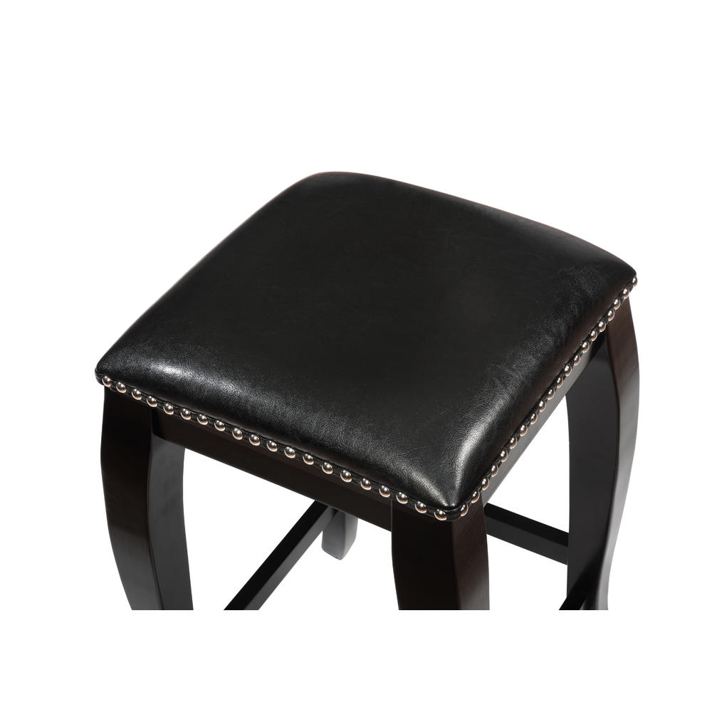 Linon Scottish Black Square Top Counter Stool