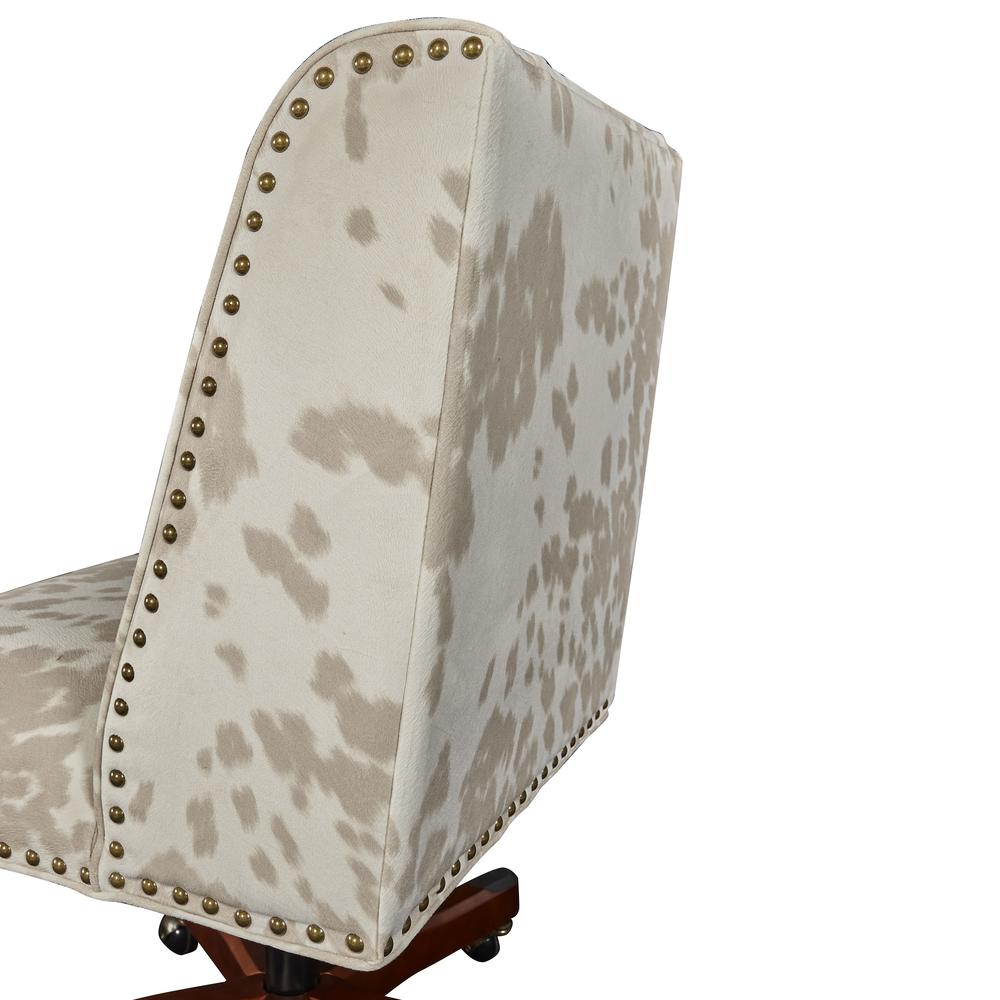 Linon Dobby Linen Cow Print Office Chair