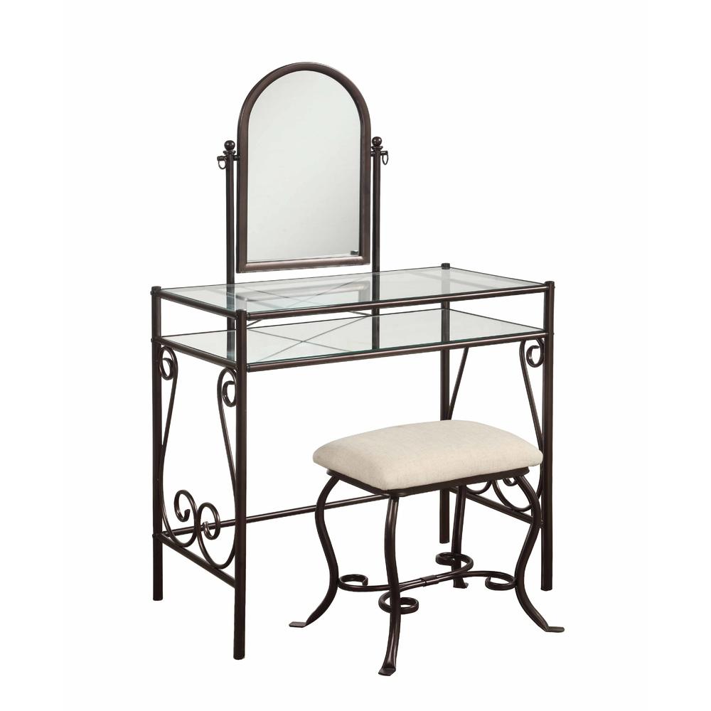 Linon Clarisse Metal Vanity Set
