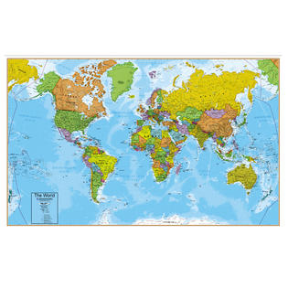 Round World World Wall Chart with Interactive App