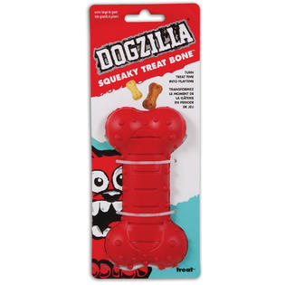 Petmate Dogzilla Squeaky Bone Chew Toy Medium 4.3 Oz.