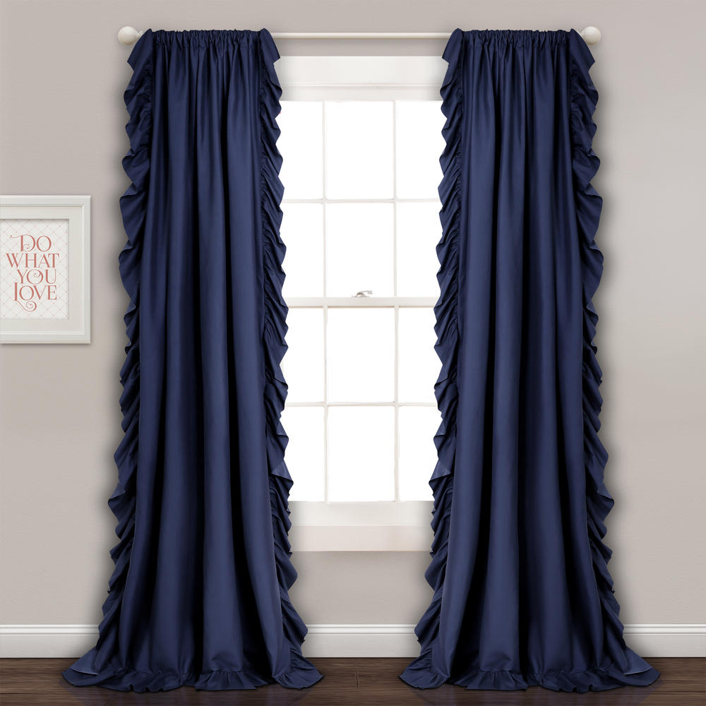 Lush Decor Reyna Window Curtain Navy Set 54X84
