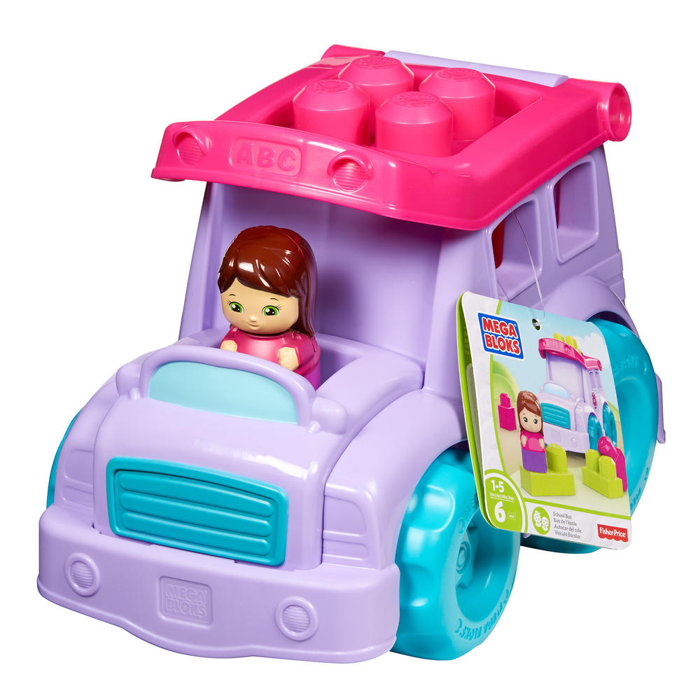 Mega Bloks First Builders Purple School Bus Play Set