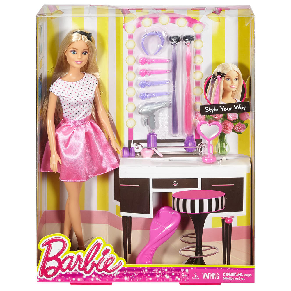 Barbie Doll & Hair Accessories Playset