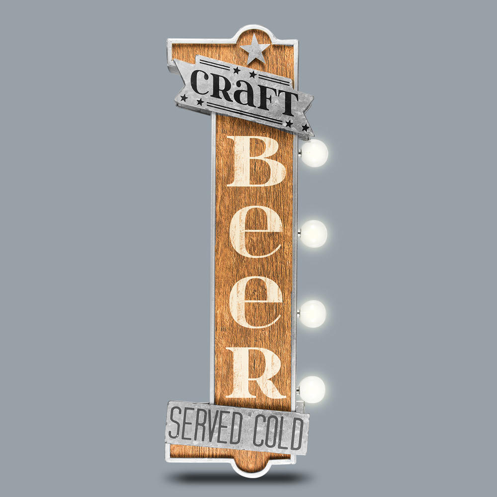 Crystal Art Craft Beer Metal Bar Vintage Marquee LED Signs