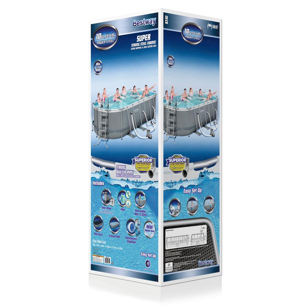 Bestway Power Steel 18 Foot Oval Pool Set