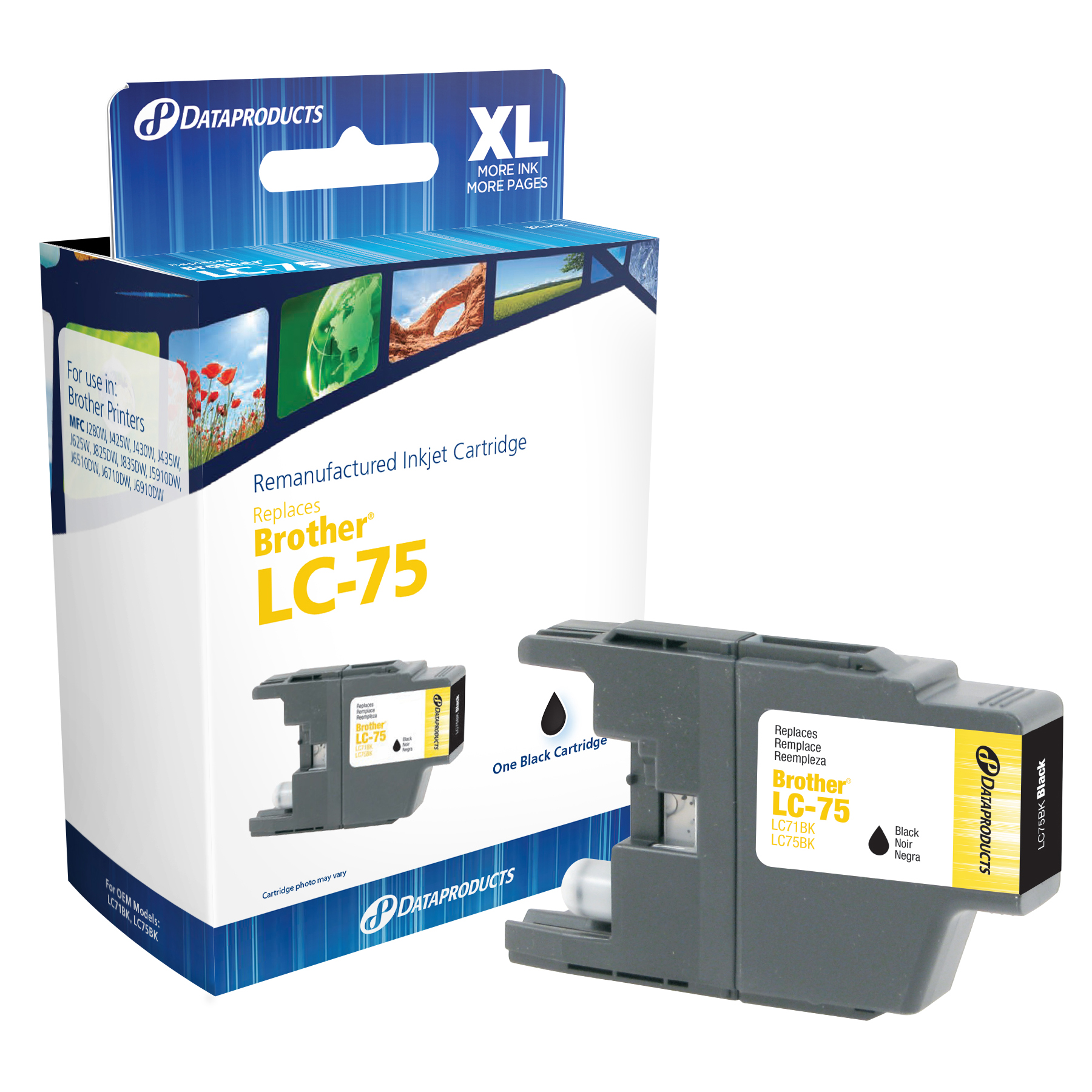 Dataproducts DPCLC75B Remanufactured Inkjet Cartridge for Brother LC-75 ...