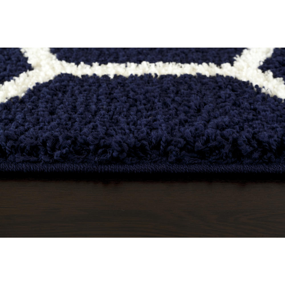 World Rug Gallery Florida Shag Geometric Honeycomb Shag 3232 Navy Area ...