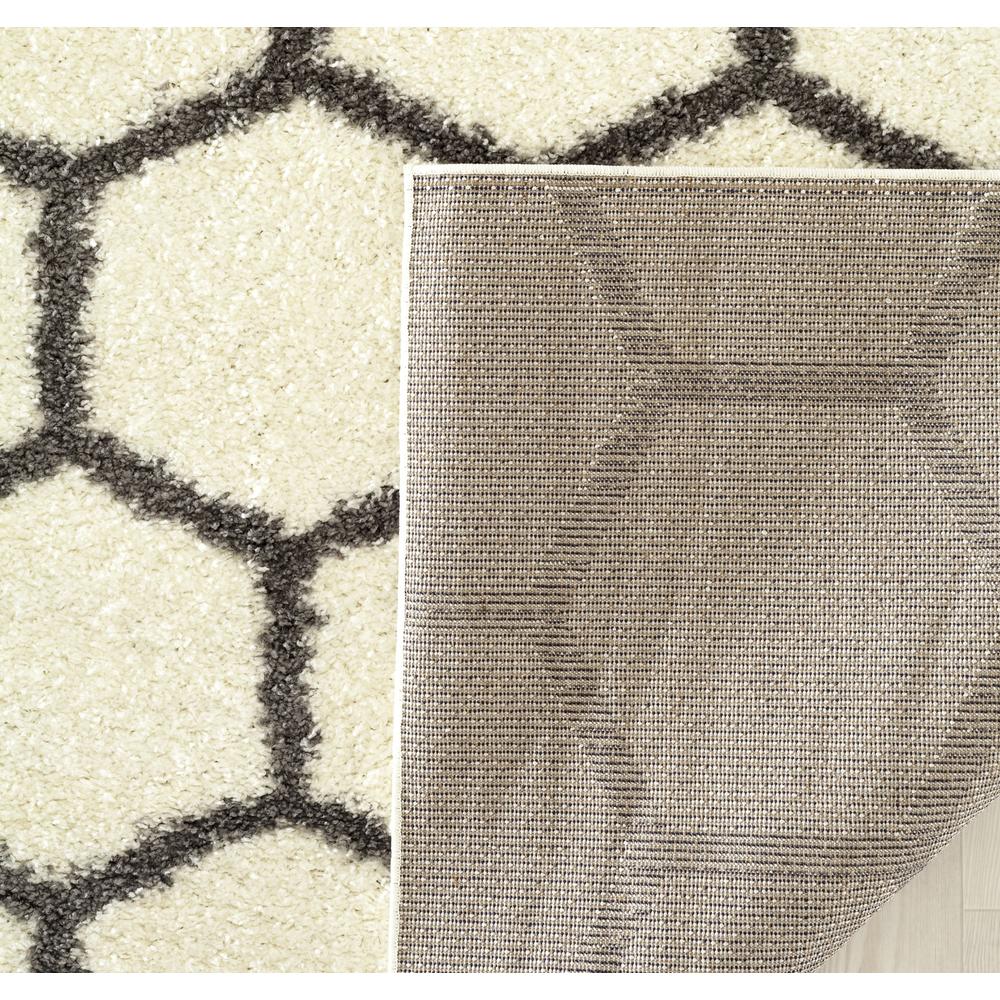 World Rug Gallery Florida Shag Geometric Honeycomb Shag 3232 Crmgry ...