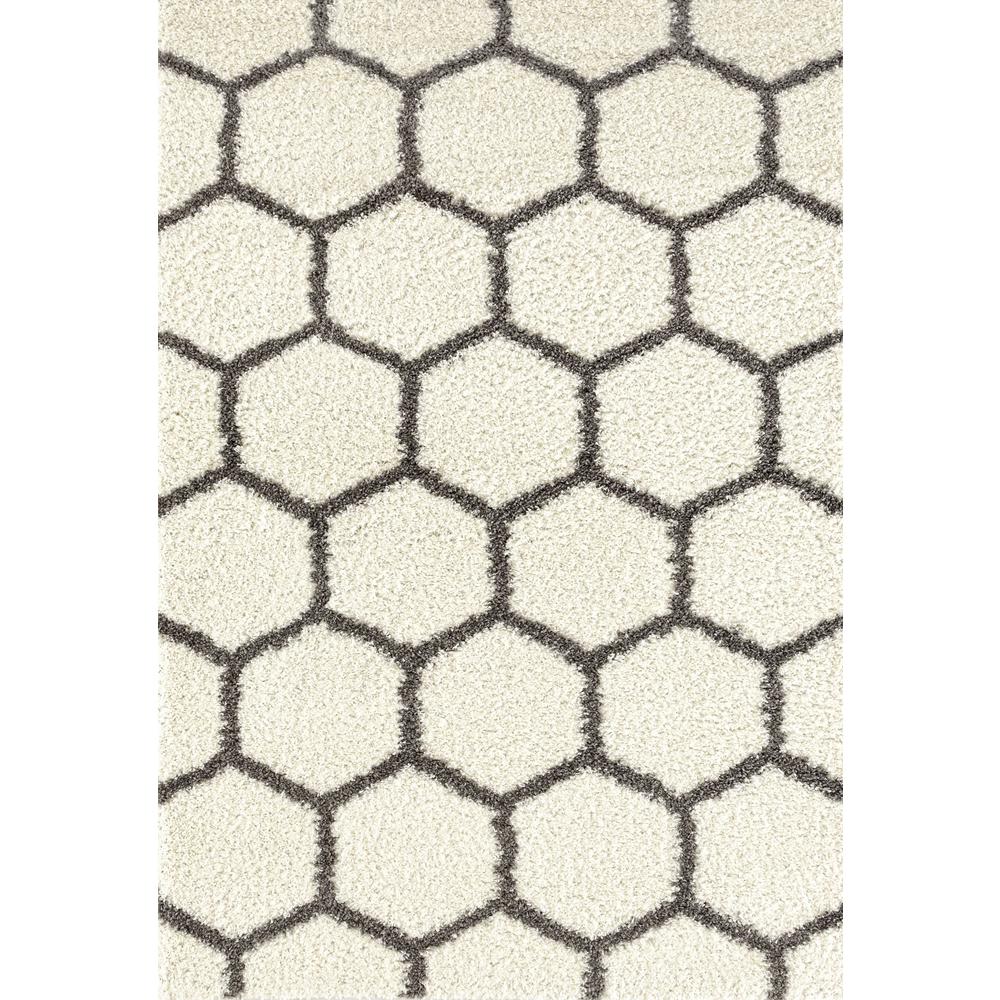 World Rug Gallery Florida Shag Geometric Honeycomb Shag 3232 Crmgry ...