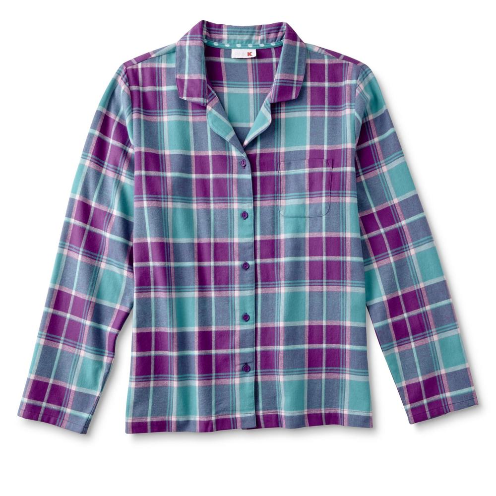Pink K Women's Plus Flannel Pajama Shirt & Pants - Plaid