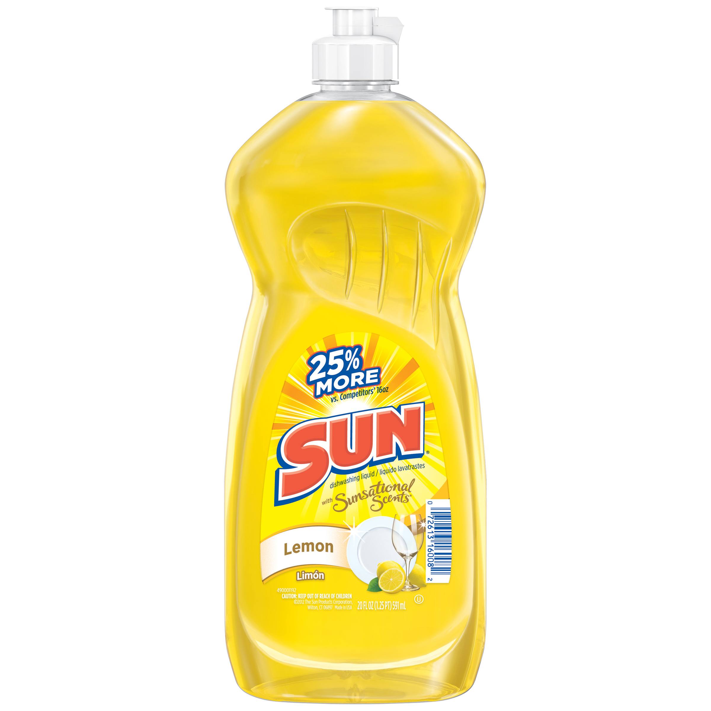 UPC 072613160082 - Sun Dish Soap, Lemon, 20 Fl Oz | upcitemdb.com