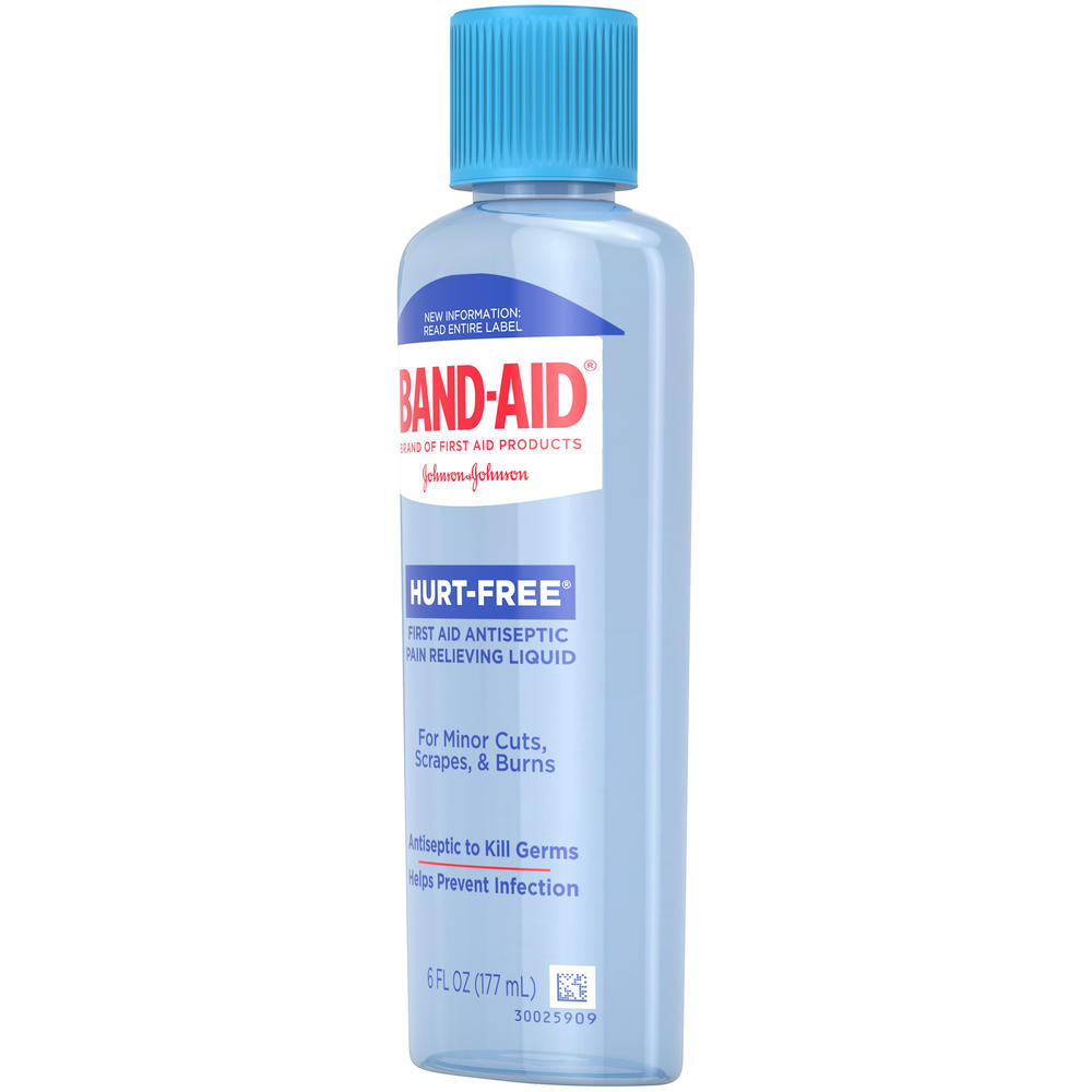 Band-Aid Antiseptic Wash, Hurt Free, 6 fl oz (177 ml)