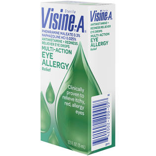 Visine -A Antihistamine + Redness Multi-Action Eye Allergy Reliever Eye ...
