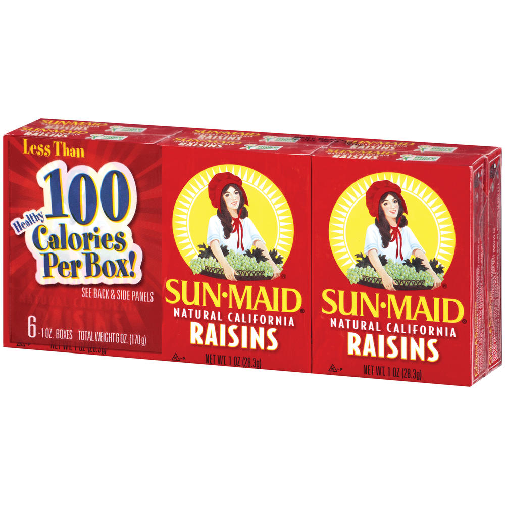 Sun-Maid Raisins, Natural California, 6 - 1.5 oz boxes [9 oz (255 g)]