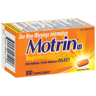 Motrin IB Ibuprofen, 200 mg, Tablets, 100 caplets