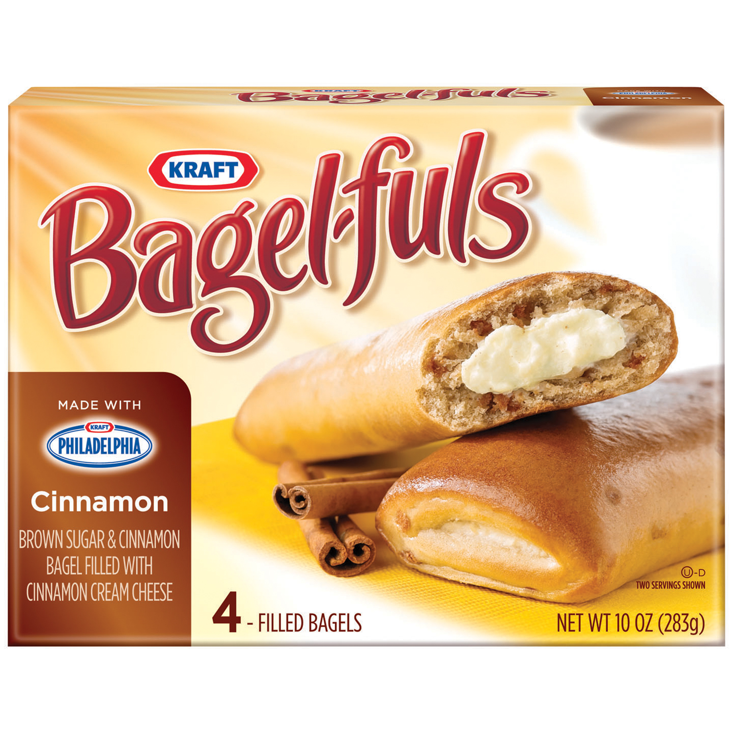 Bagel-Fuls Filled Bagels, Cinnamon, 4 bagels [10 oz (284 g)]