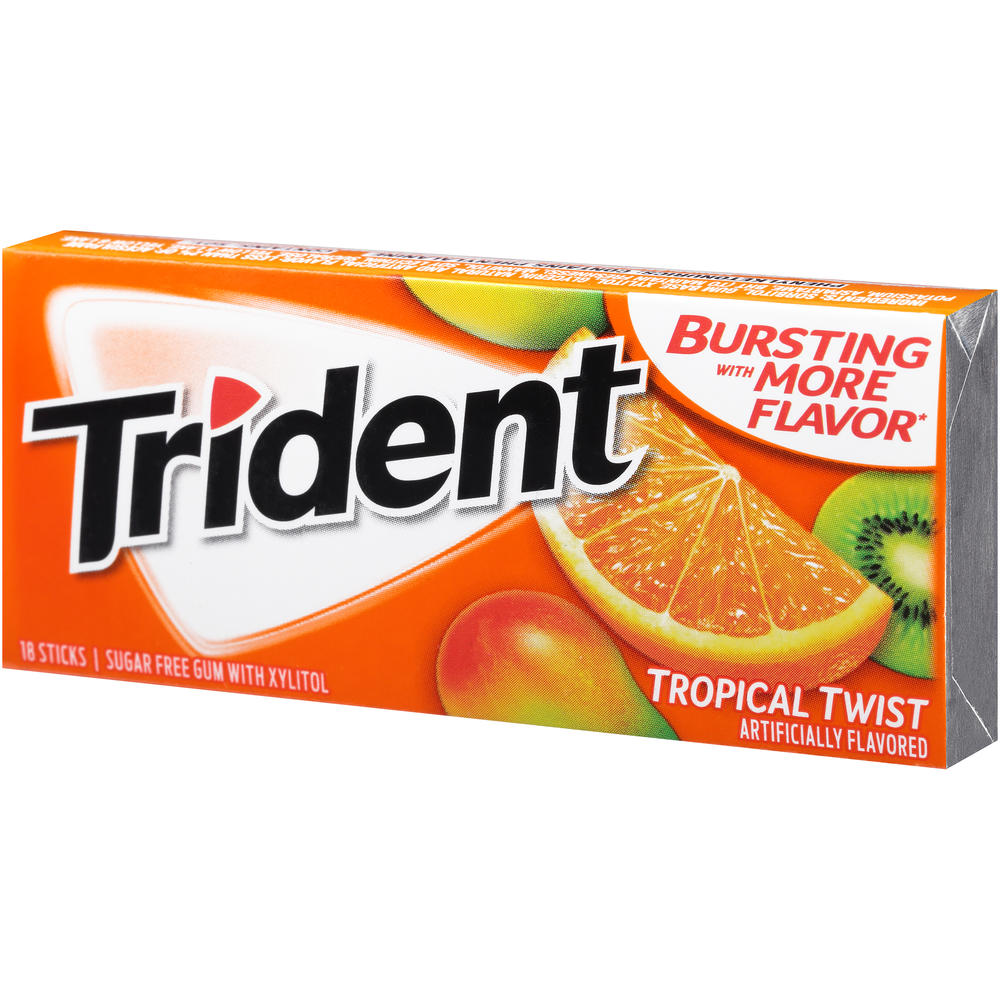 Trident Gum, Sugar Free, Tropical Twist, 18 sticks