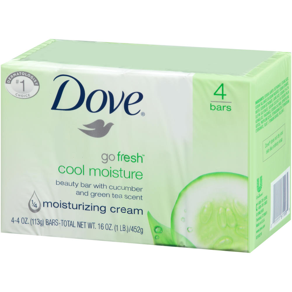 Dove Go Fresh Beauty Bar, with Cucumber and Green Tea Scent, 4 - 4.25 ...