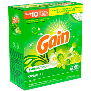 Gain Powder Detergent, Original Fresh, 91 oz