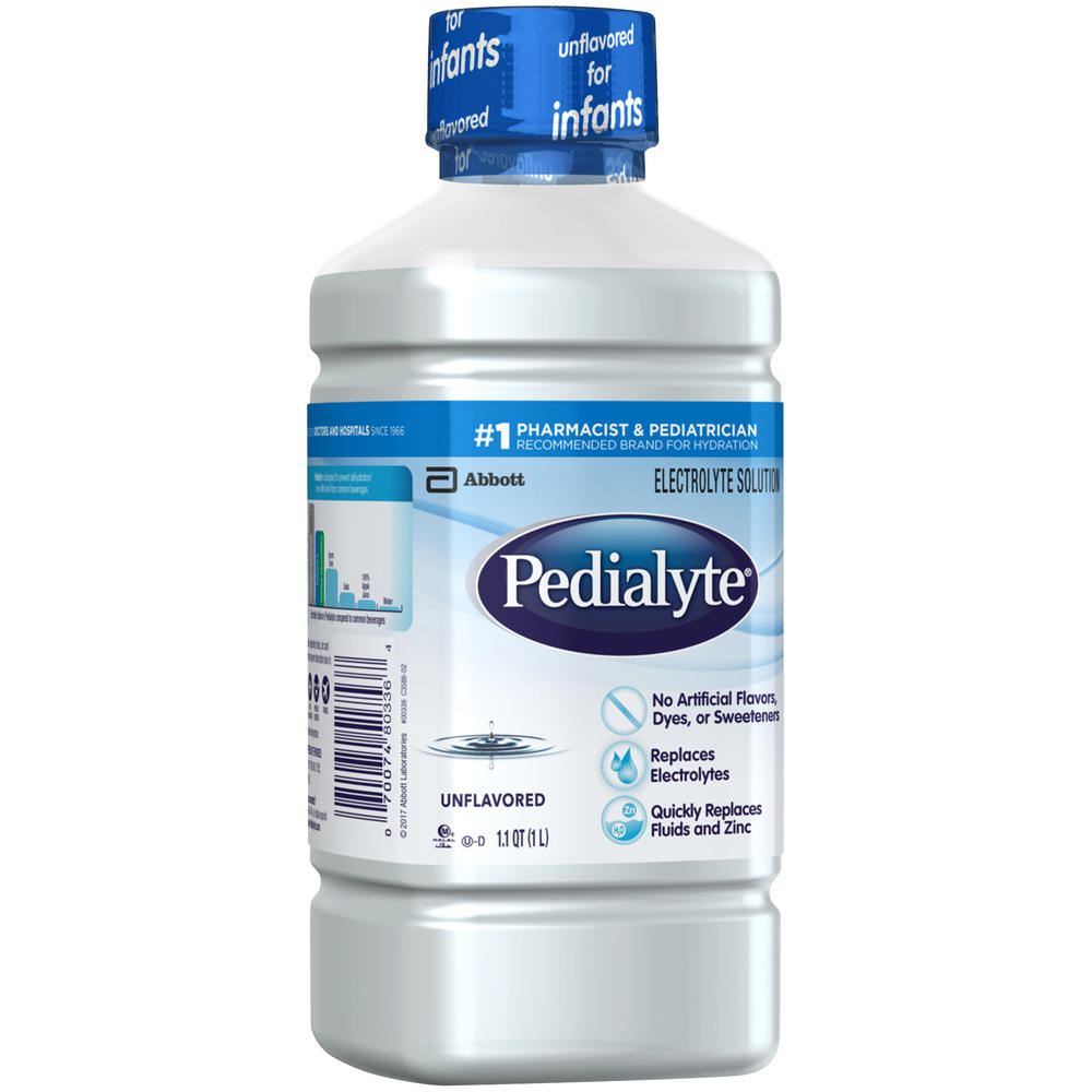 Pedialyte Oral Electrolyte Maintenance Solution, Unflavored, 33.8 fl oz ...