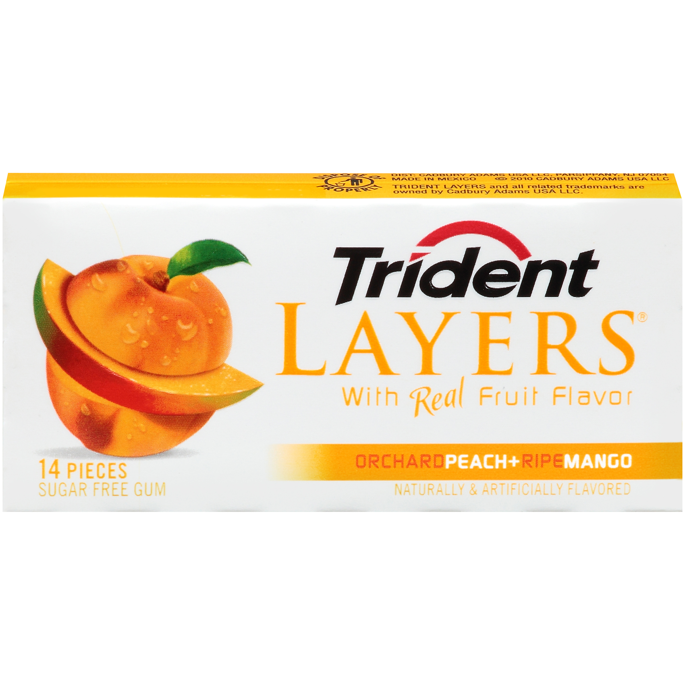 UPC 012546600262 - Trident Layers Orchard Peach + Ripe Mango Sugar Free ...