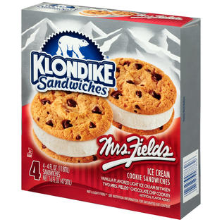 Klondike Mrs. Fields Cookie Ice Cream Sandwiches 16 FL OZ BOX - Food ...