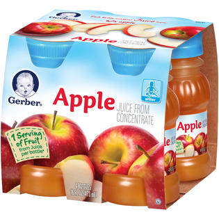 Gerber Juice, Apple, 4 - 4 fl oz (118 ml) bottles [16 fl oz (473 ml ...