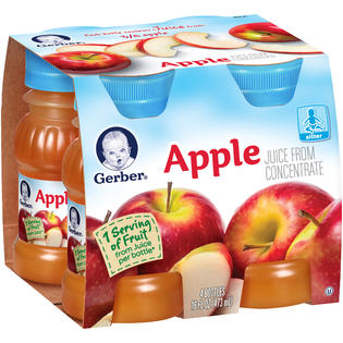 Gerber Juice, Apple, 4 - 4 fl oz (118 ml) bottles [16 fl oz (473 ml ...