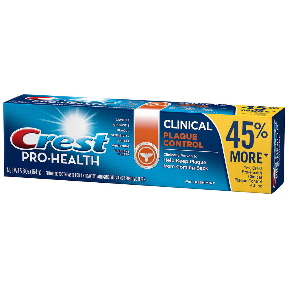 Crest Pro-Health Clinical Toothpaste, Fluoride, Plaque Control, Fresh ...