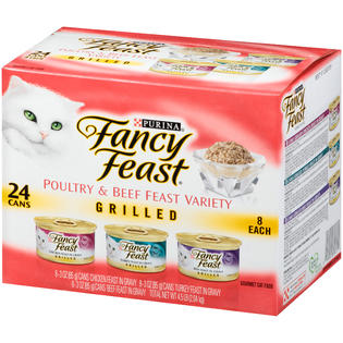 Fancy Feast Poultry & Beef Feast Variety Grilled Gourmet Cat Food 4.5 ...
