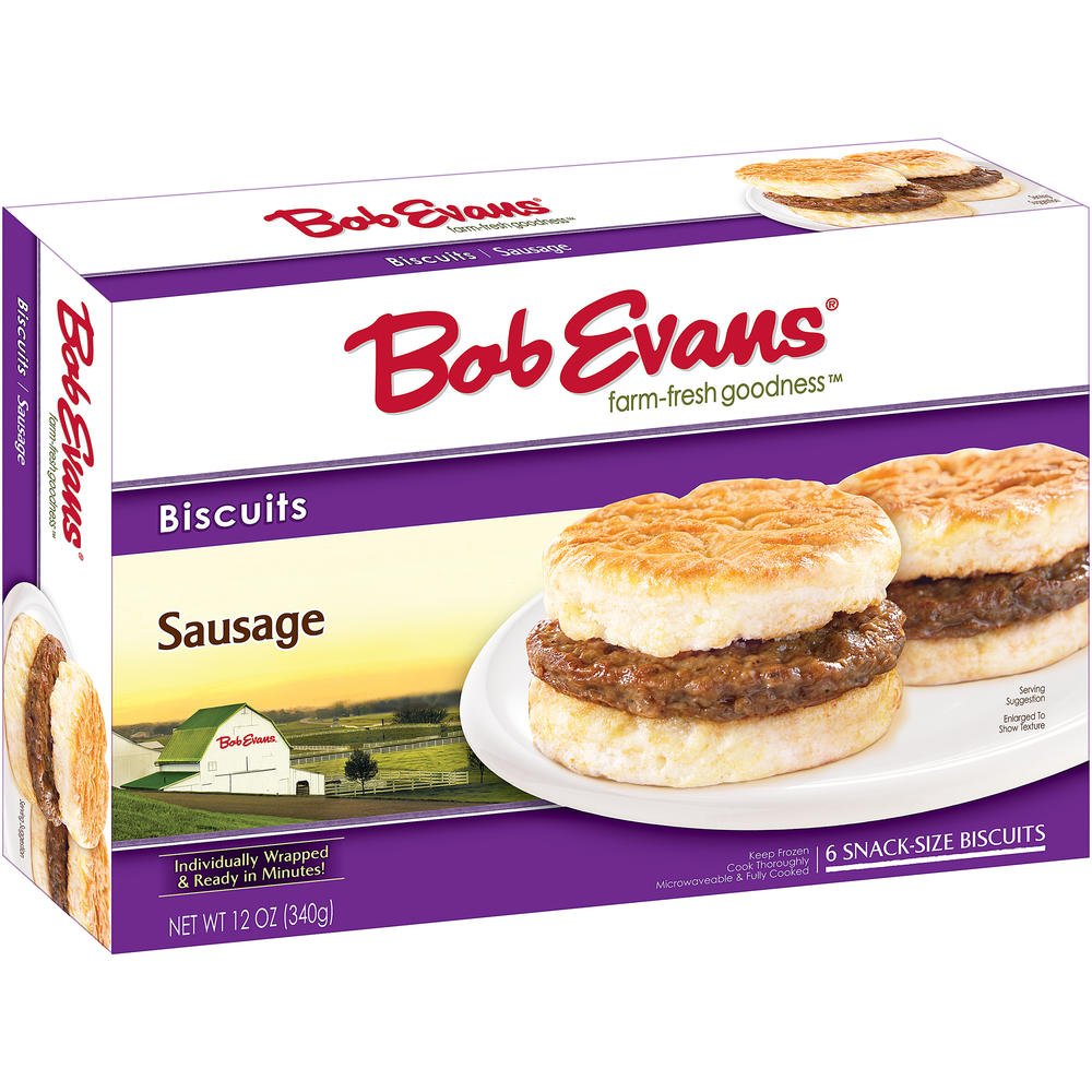 Bob Evans Biscuits, Homestyle, Sausage, Snack Size, 6 biscuits [12 oz ...