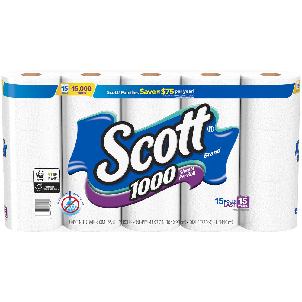 Scott 1000 Tissue, 15 Rolls