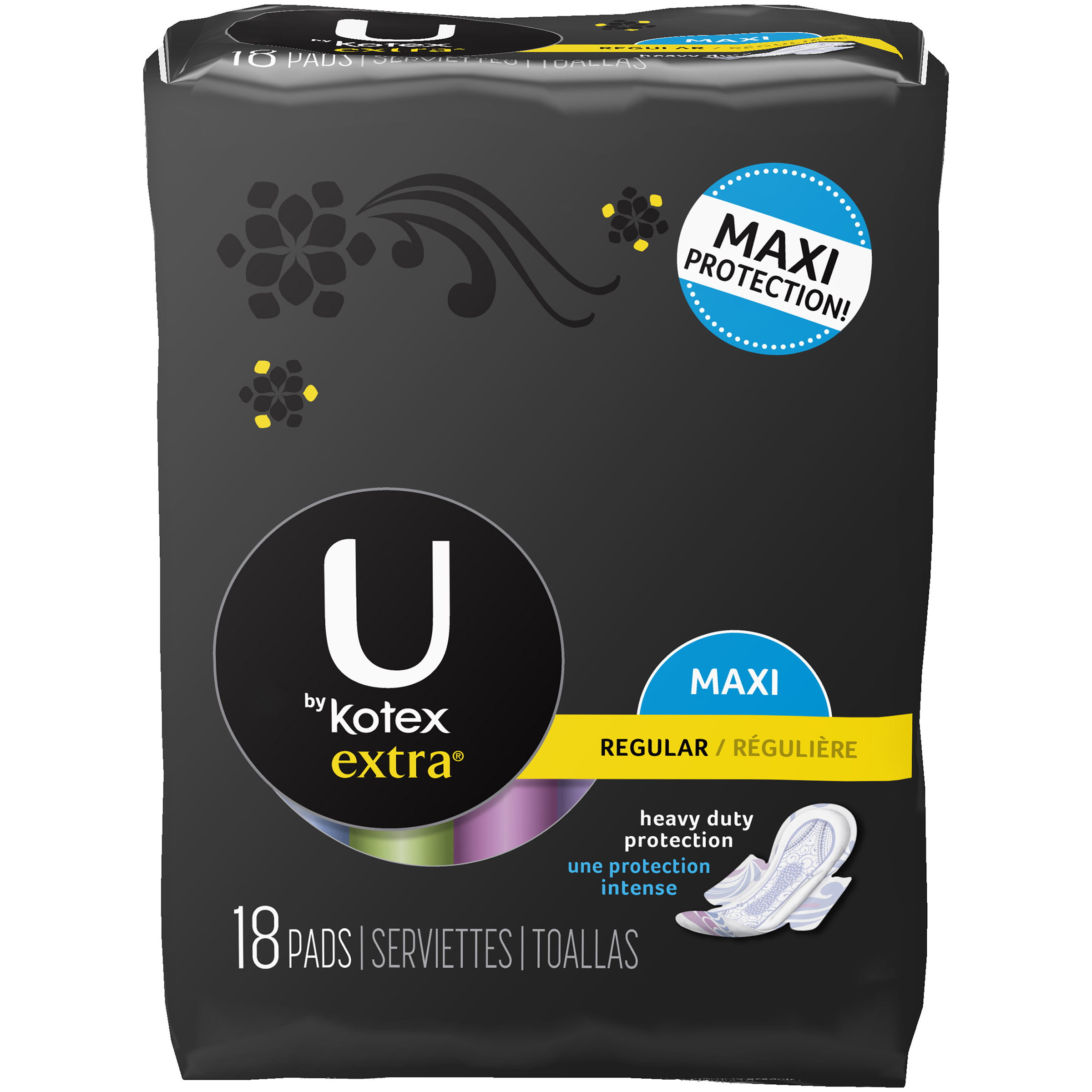 UPC 036000384116 - U by Kotex Extra Regular Maxi Pads, 18 count ...