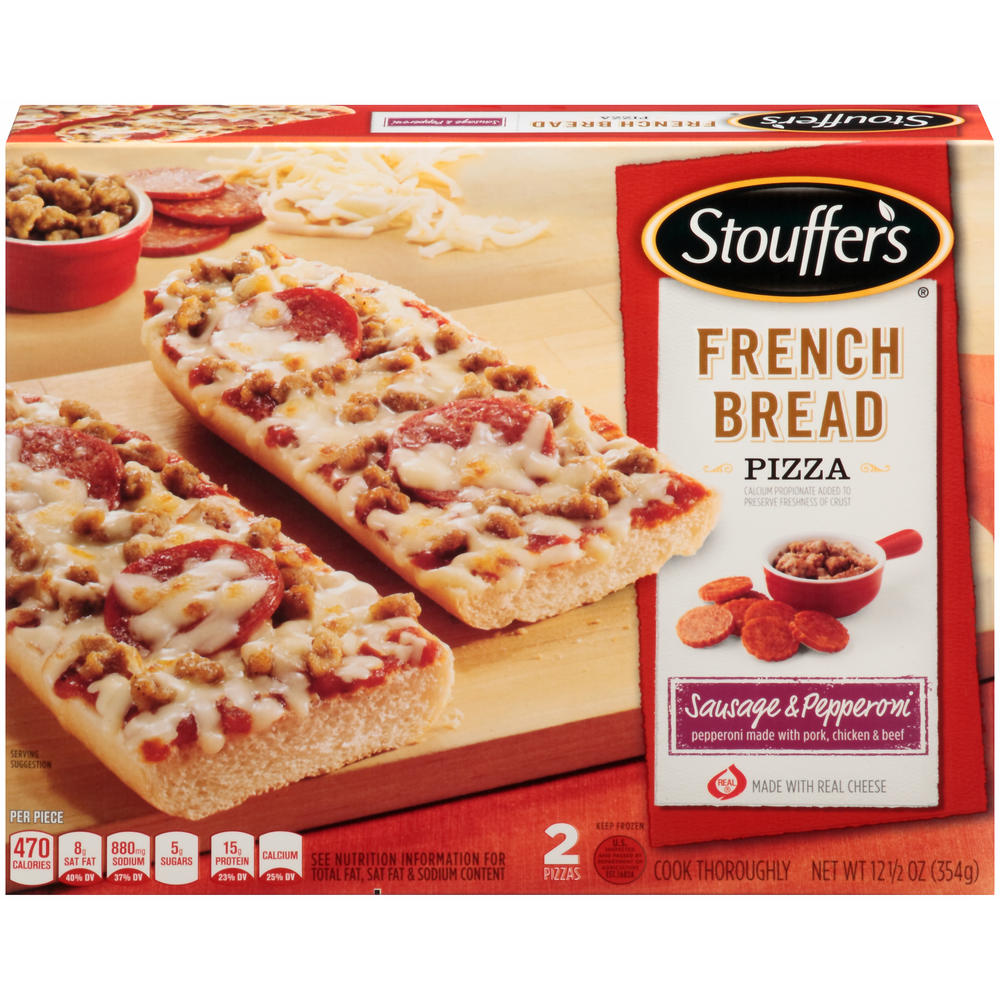 Stouffer's Pizza, French Bread, Sausage & Pepperoni, 2 pizzas [12.5 oz ...