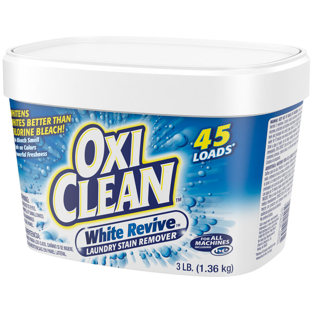 Oxi Clean White Revive Laundry Stain Remover 3 LB, 45 Loads.