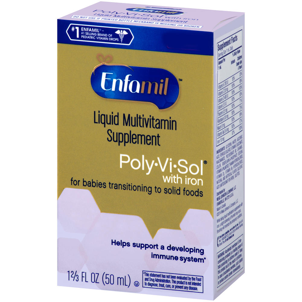 Enfamil Poly-Vi-Sol Multivitamin Supplement Drops, with Iron, 1.6667 fl ...