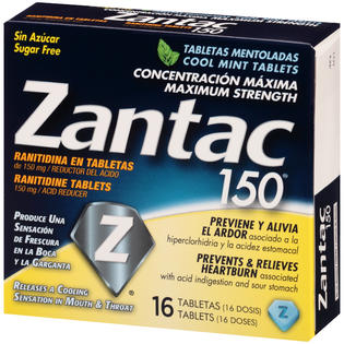 Zantac 150 Maximum Strength Cool Mint 150mg Tablets Acid Reducer 16 CT ...
