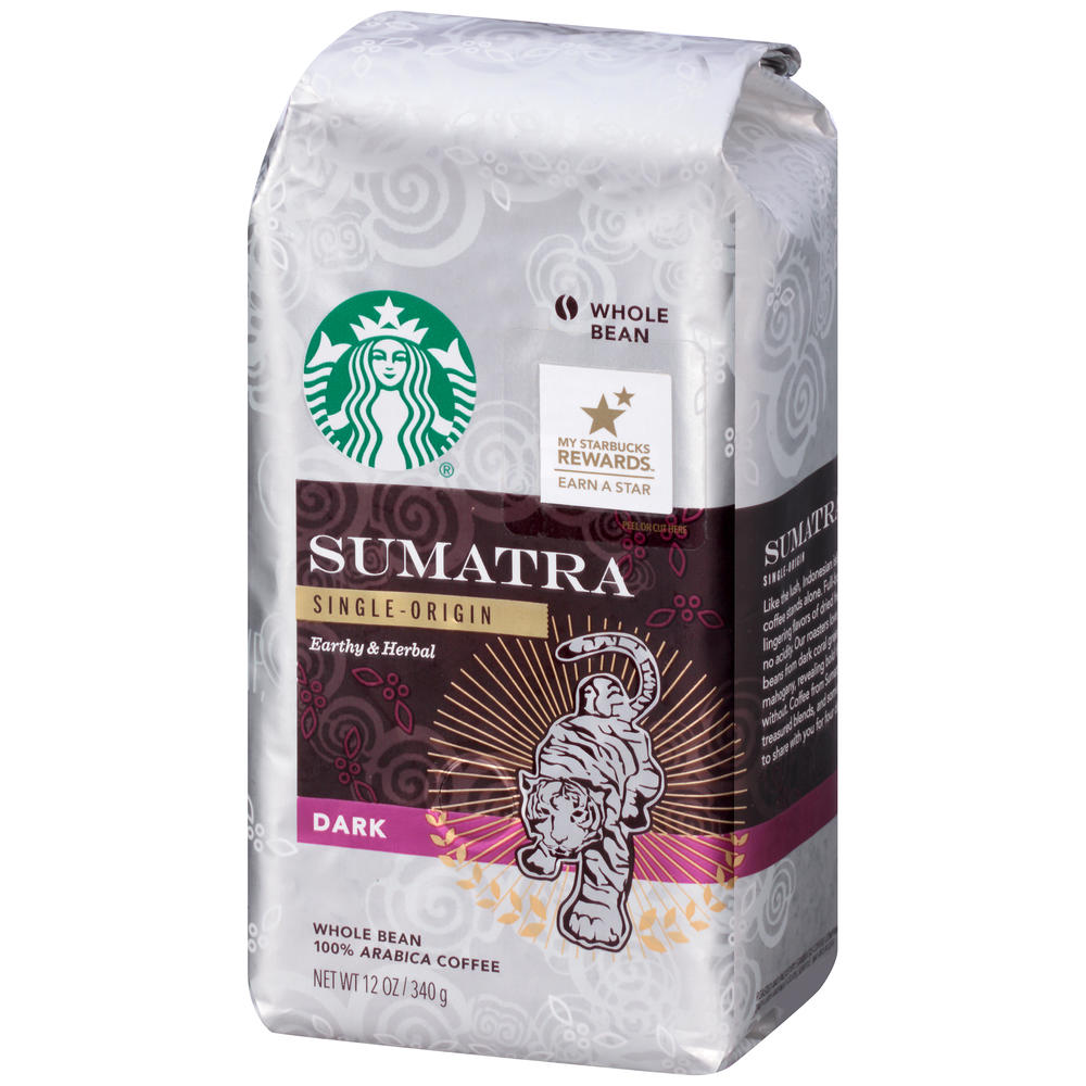 Starbucks Coffee, Whole Bean, Sumatra, Extra Bold, 12 oz (340 g)