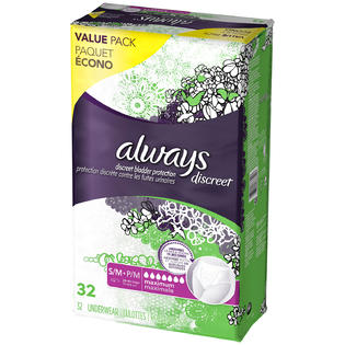 Discreet, Incontinence Underwear, Maximum Absorbency, Small/Medium, 32 Ct