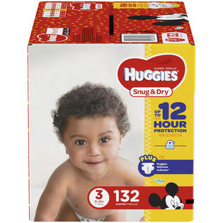 HUGGIES SNUG & DRY Size 3 Diapers 132 CT BOX - Baby - Baby Diapering ...