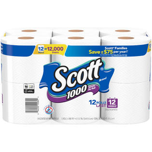 Scott 1000 Tissue, 12 rolls