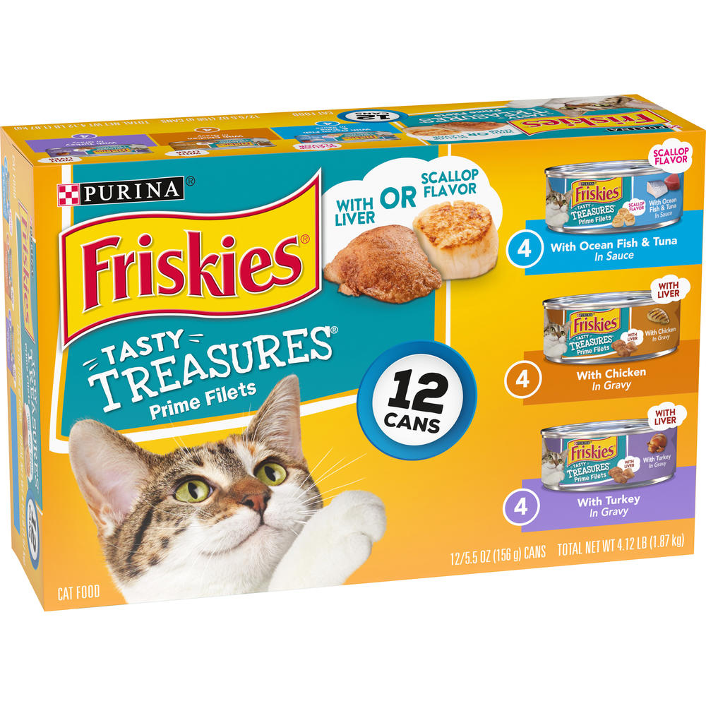 Friskies Wet Tasty Treasures Variety Pack Cat Food 12-5.5 oz. Cans