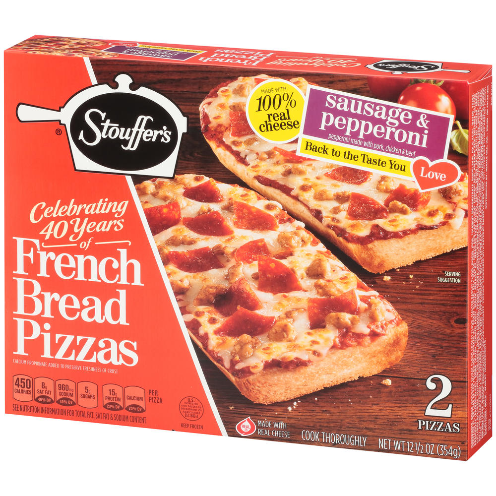 Stouffer's Pizza, French Bread, Sausage & Pepperoni, 2 pizzas [12.5 oz ...