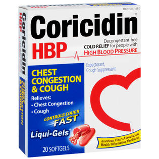 Coricidin HBP Chest Congestion & Cough, Liqui-Gels, Softgels, 20 softgels
