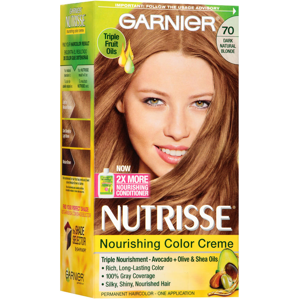 Garnier Nutrisse Permanent Haircolor, Dark Natural Blonde 70, 1 application